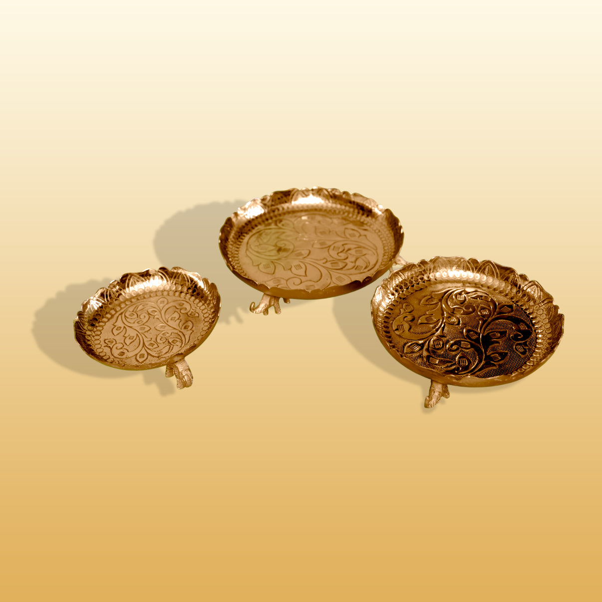 Set of 3 Glossy Silver Plated Urli – Soshoku